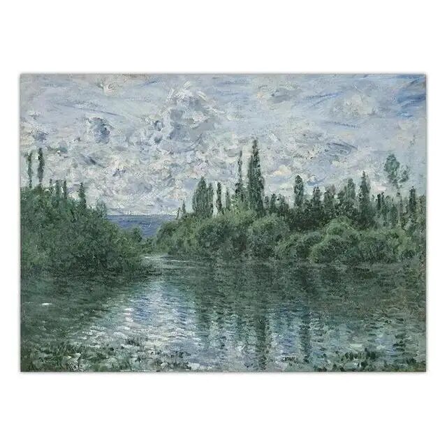 Печать на холсте "Импрессионистский пейзаж" Моне, 50x70см, цвет P9, без рамы