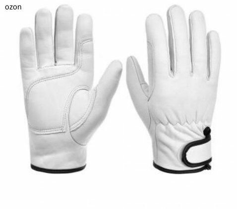 Защитные перчатки для сварки бычьей кож Белые перчатки с липучкой и тонкой подкладкой