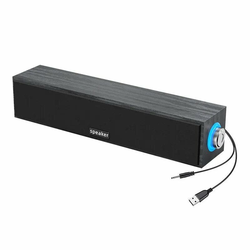 Длинная проводная колонка с Bluetooth, два динамика, USB, для компьютера и ноутбука, сабвуфер, звуковая панель для стола