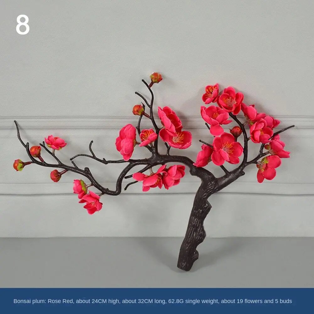 Искусственные красные цветы сливы 28/24 см 8