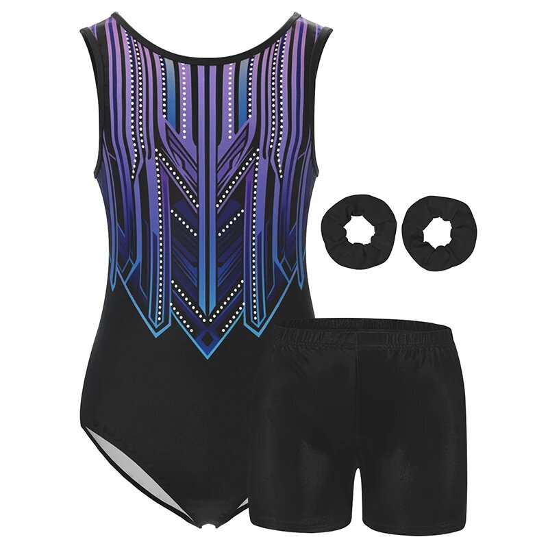 Гимнастические трико для девочек, майка без рукавов, спортивный байкер, детский комбинезон с каплей воды, акробатическая спор.