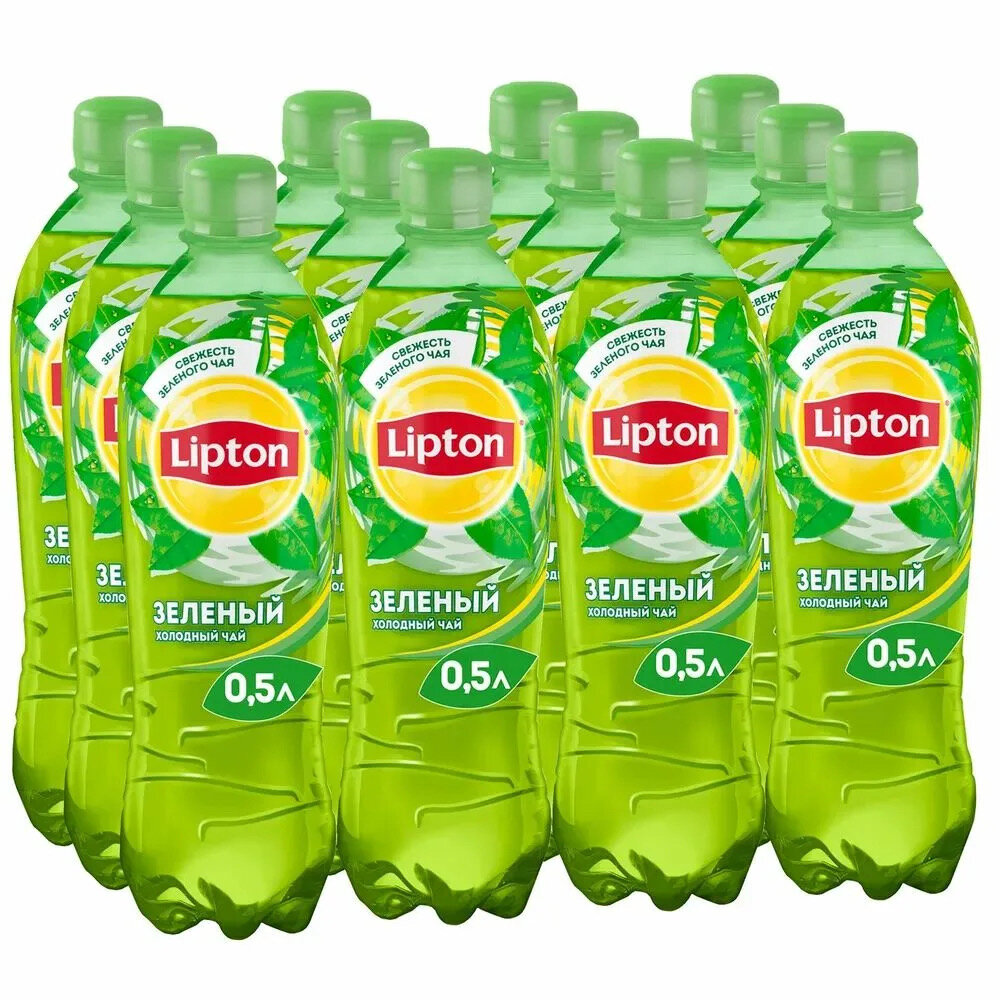 Холодный чай Lipton Ice Tea, зеленый, 12 шт по 500 мл