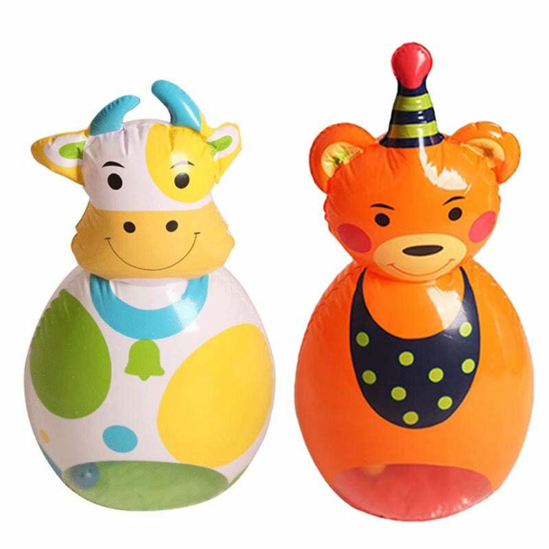 ПВХ Надувная Неваляшка Детская Игрушка Милый Мультяшный Дизайн Формы Животного с Колокольчиком Детская Боксерская Груша Детские Интерактивные Игрушки