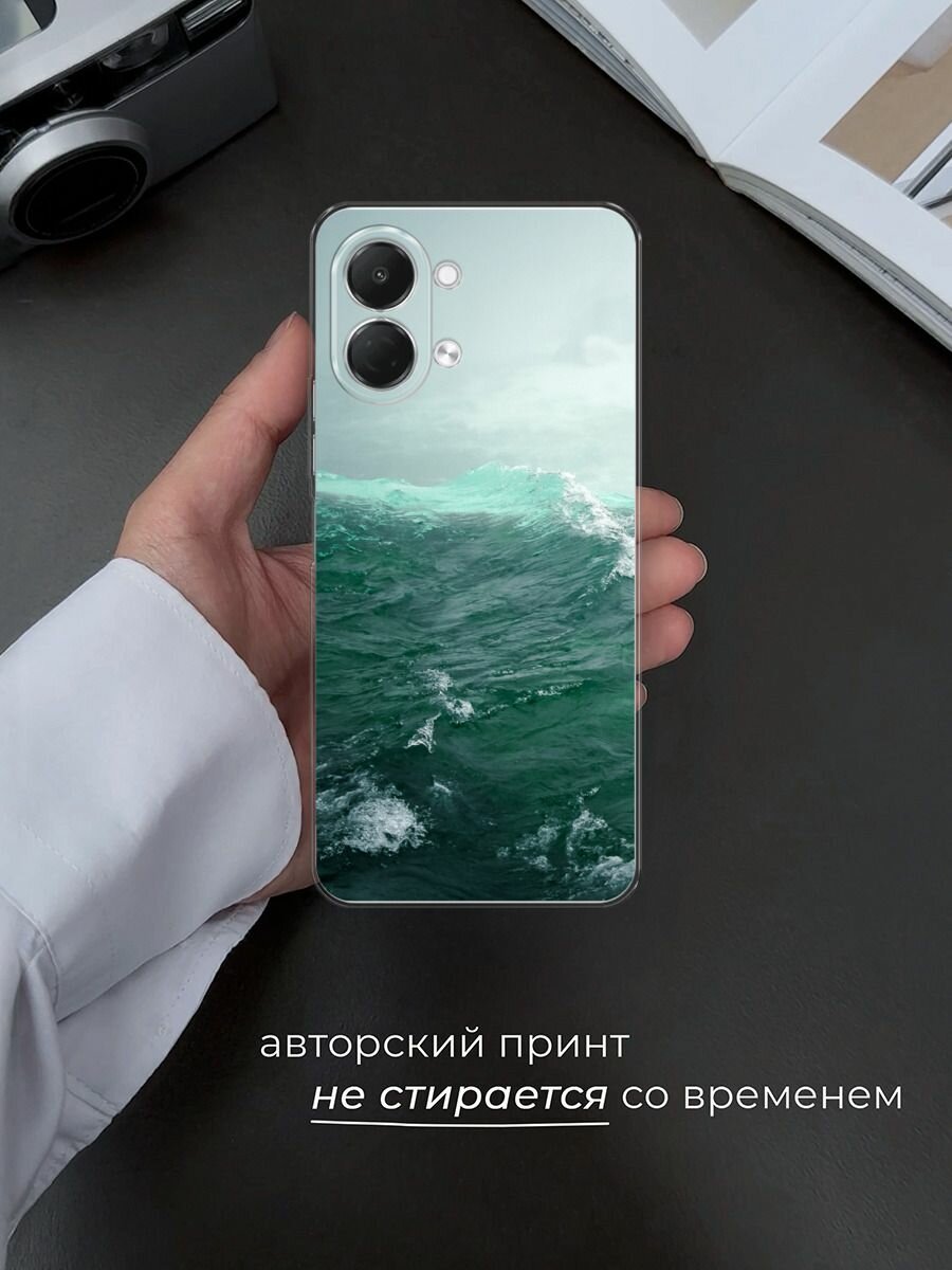 Чехол на Tecno Spark Go 3 / Текно Спарк Го 3 с принтом Волны 12 — фото 1