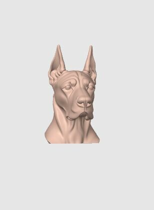 Эксклюзив! Статуэтка собаки - Немецкий дог с купированными ушами (10см, бежевый матовый) - Верный друг, подарок, талисман