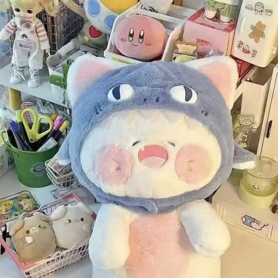 Мягкая игрушка Shark Cat (акула-кот), милый подарок для девушек на день рождения или в общежитие