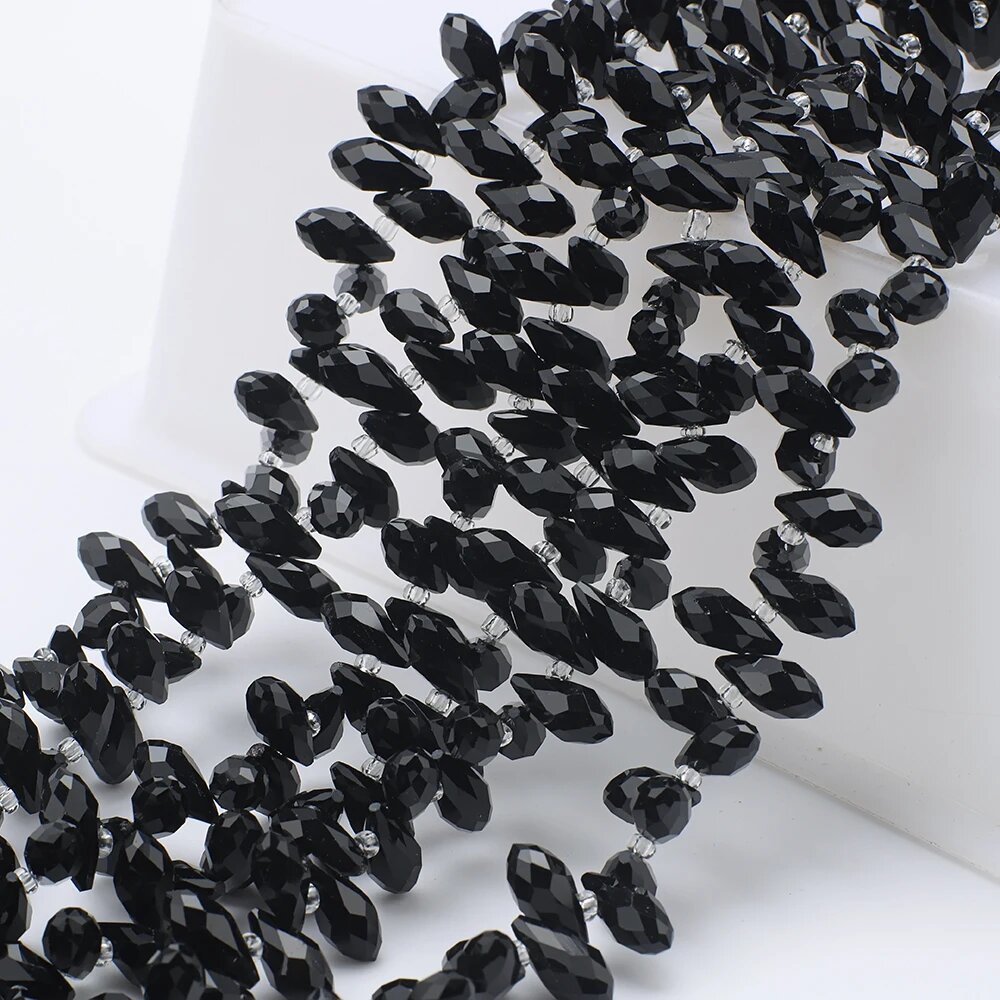 Кристаллические каплевидные подвески YUANZHIRUN 6x12 мм Черный, black