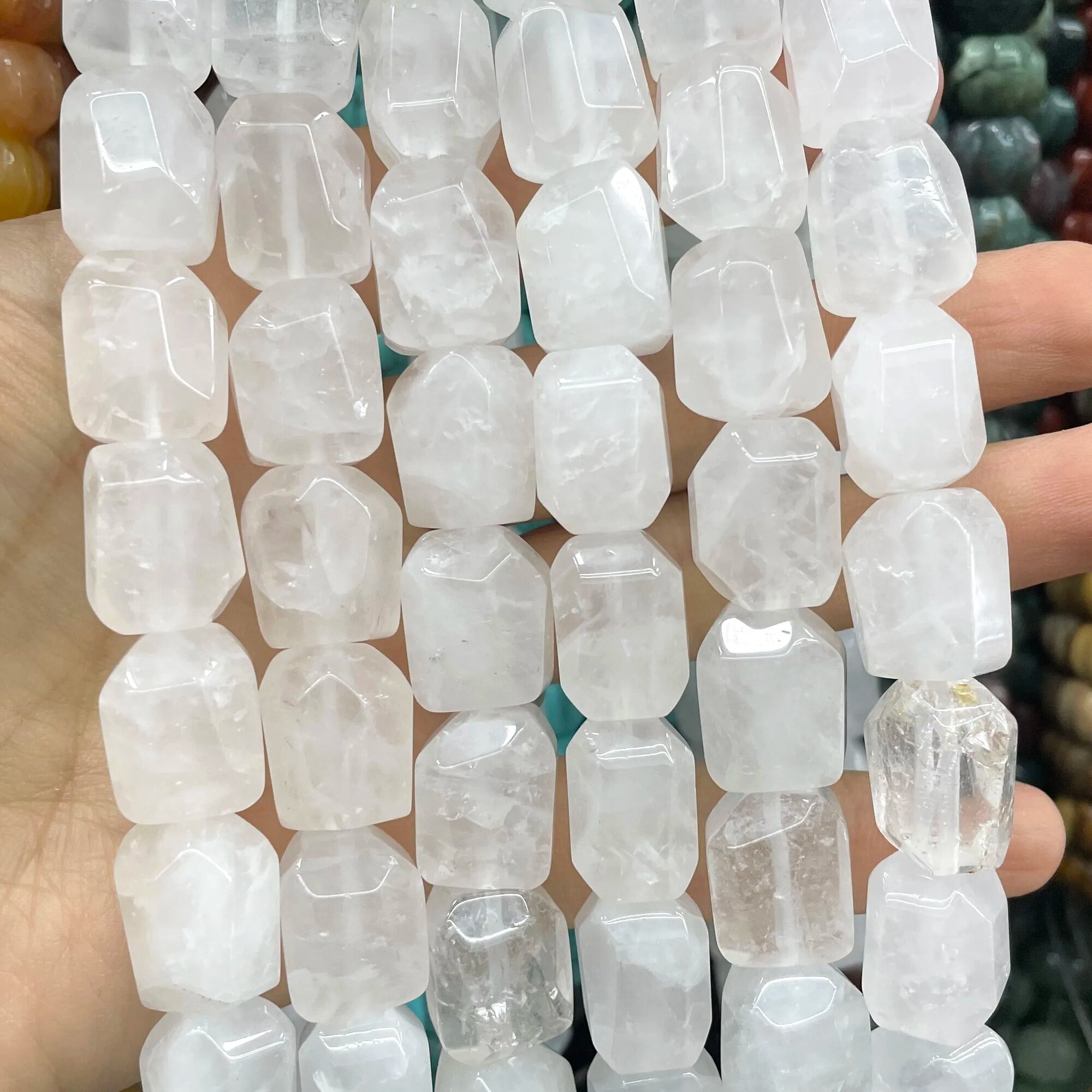 Бусины из агата и авантюрина JCXAZSJ Белый, White crystal