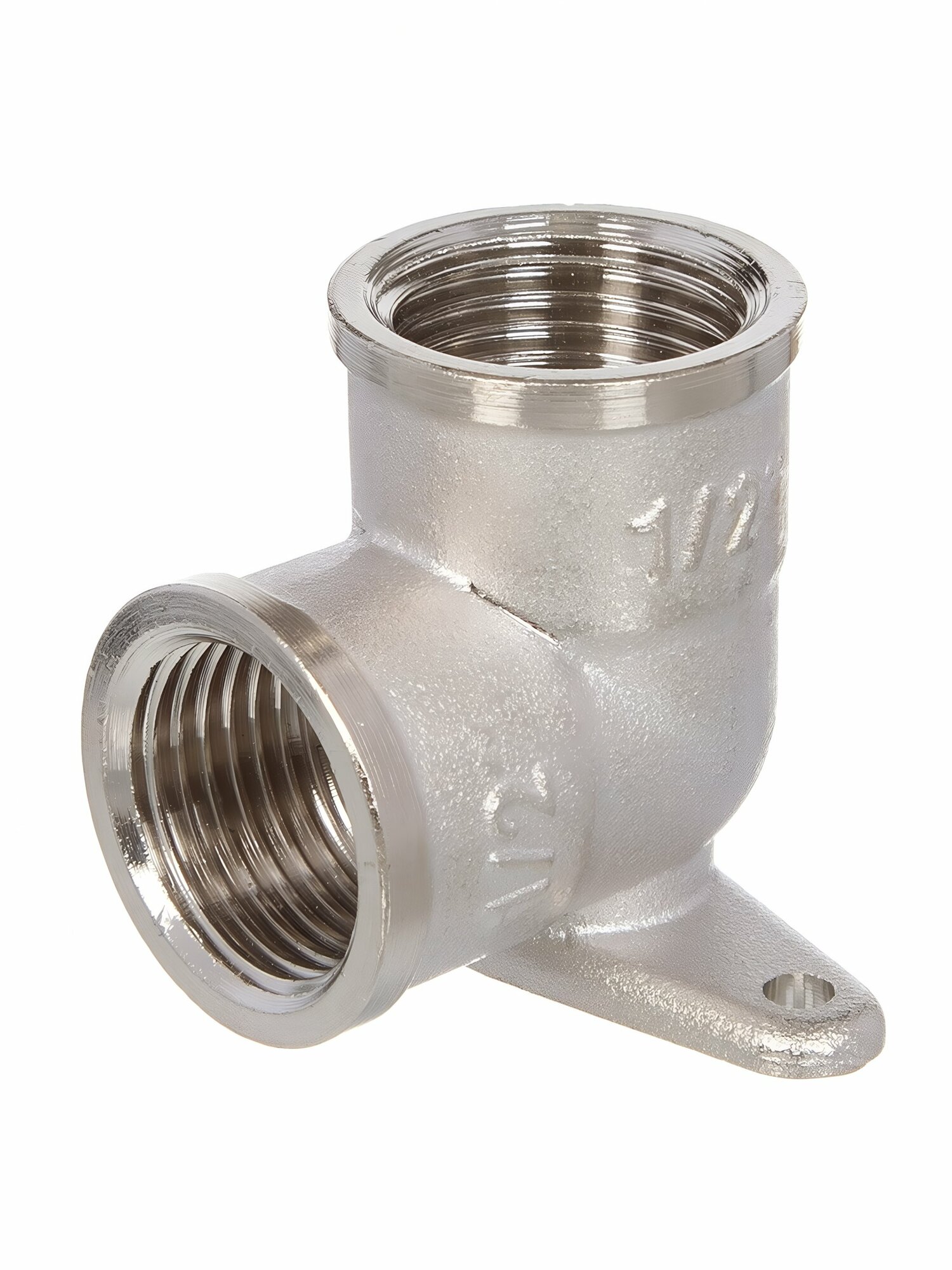 Уголок STI 1/2 дюйма, резьбовой фитинг г-г с креплением, никелированная латунь, серебристый, артикул 00000000770