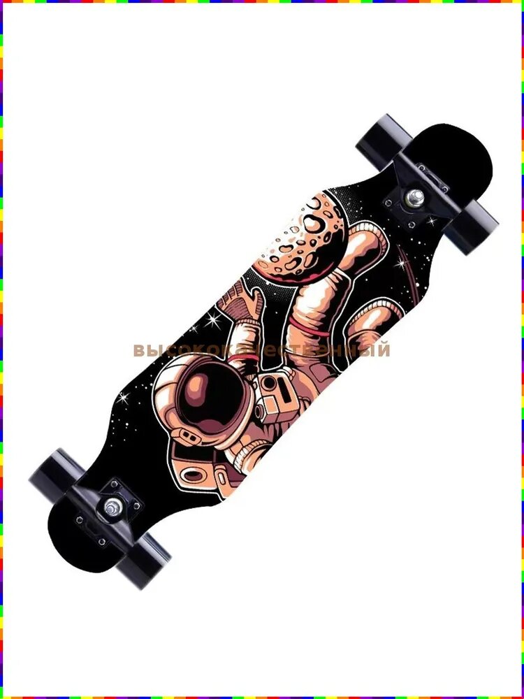 Лонгборд космос 80 х 20см, для мужчин, ABEC 7, деревянный, черный