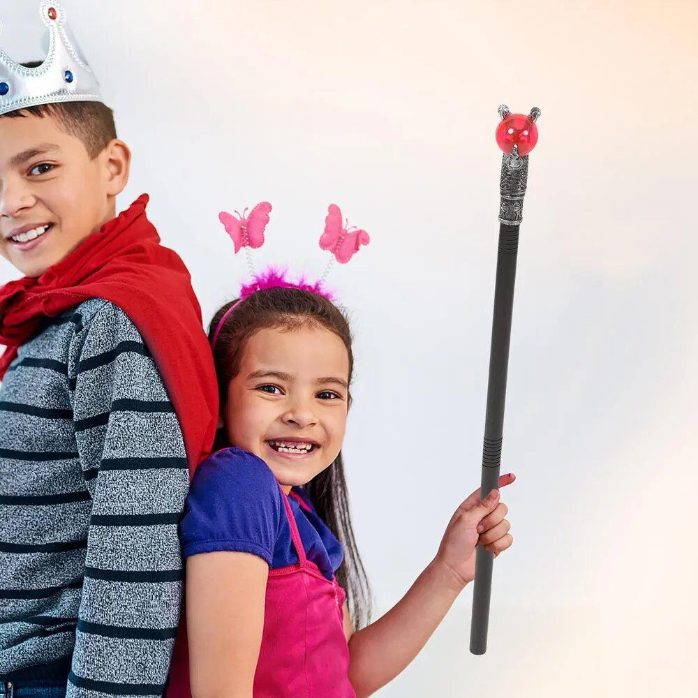 Косплейная королевская трость из пластика красного цвета для декора