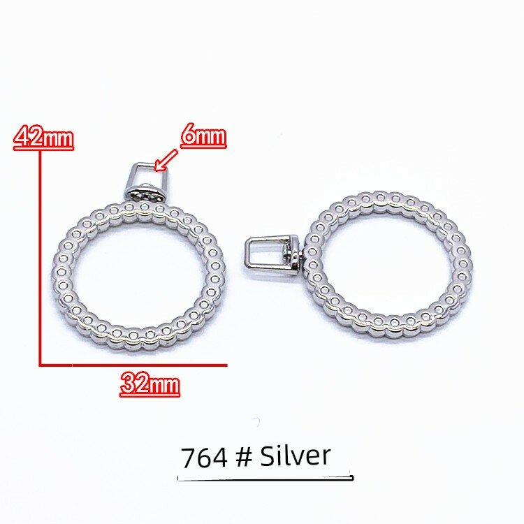 Металлическая молния, ожерелье, серьги, кулон, ювелирные изделия, тяга, одежда, украшение для багажа, обуви, слайдер,