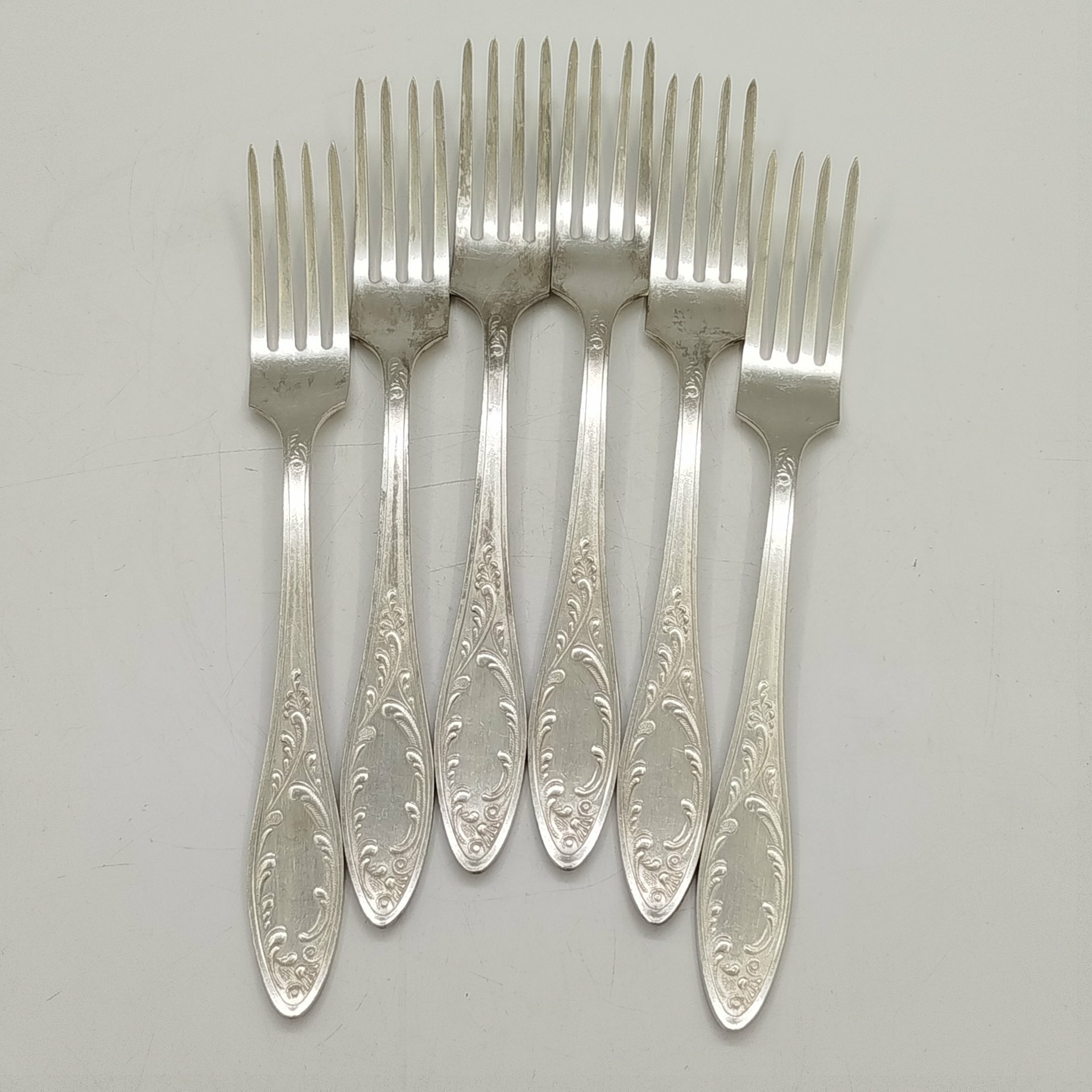 Набор из шести столовых вилок "Пламя", мНЦ (медь-никель-цинк)