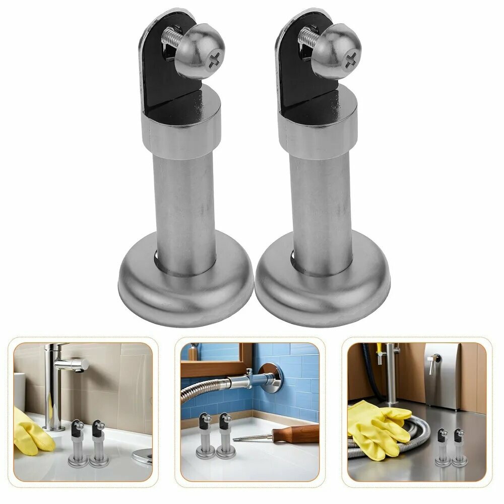 Опорные крепления из нержавеющей стали для туалетных кабин, серебристые, 2 шт для монтажа перегородок