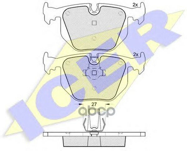 Колодки тормозные задние ICER 181549 Bmw 3, 5, 7, х3, х5, Z4, Z8 E46, E38, E39, E83, E53, E85, E86, E52 2.0-4.9 94->, Landrover Range Rover III 3.0-4.4 00-12