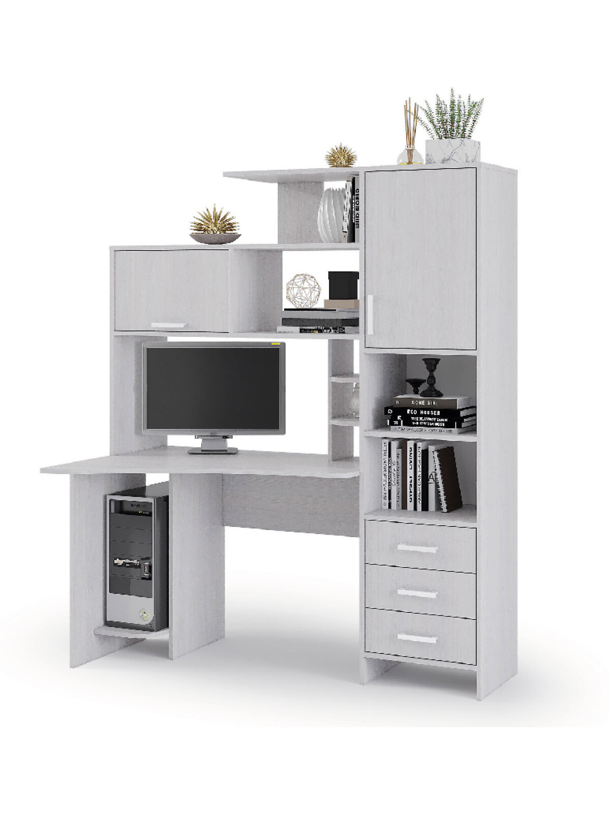 Стол компьютерный №6 анкор Huge Mebel. Ширина 1500 Высота 1820. Столы компьютерные