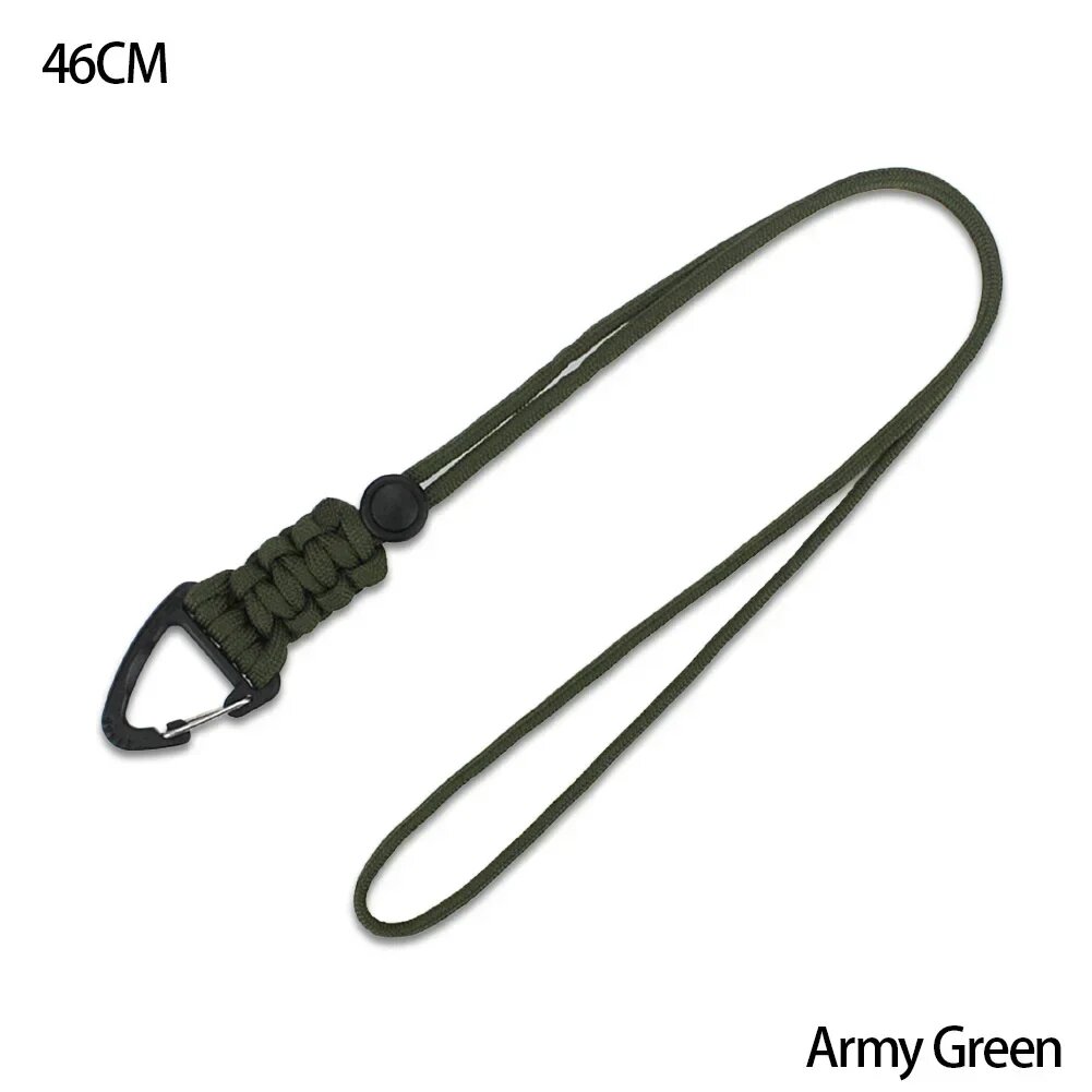 Паракордовый шнурок на шею с карабином, 46cm-Green