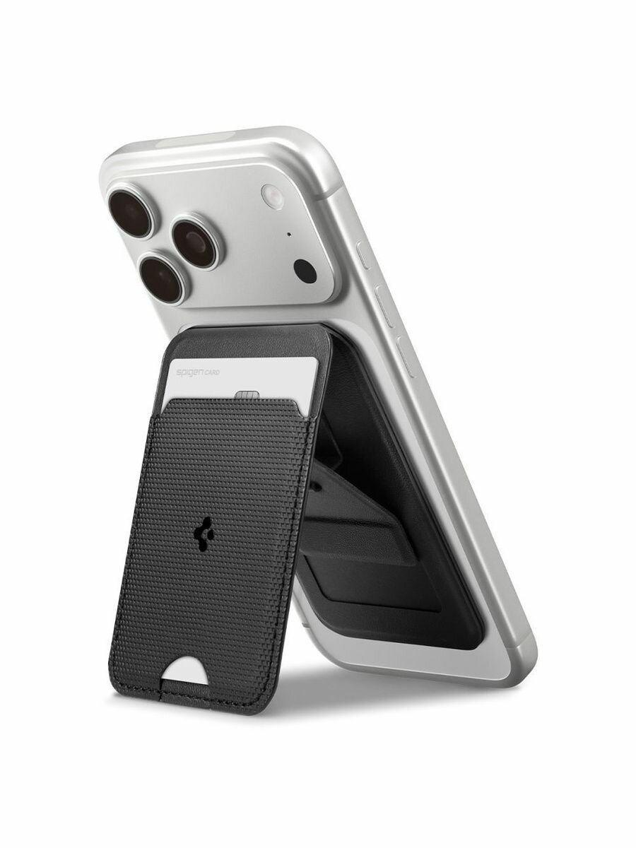 Картхолдер для смартфона Spigen Slim Fold S314-3 Magsafe , с подставкой, на 1 карту, черный