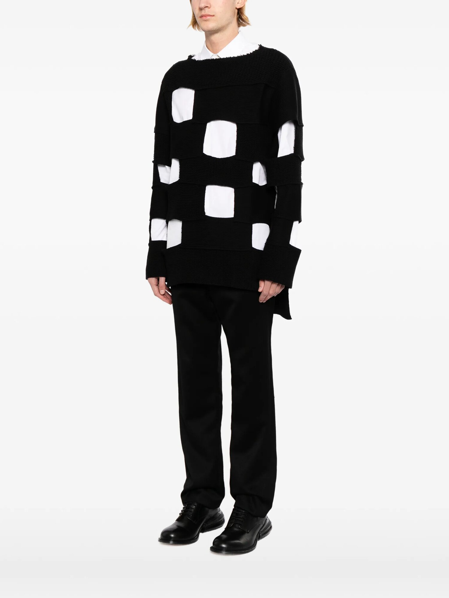 Джемпер COMME des GARCONS Openwork design jumper, размер 3, черный — фото 1