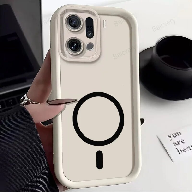 Чехол из ТПУ для OPPO Find X9 с металлическим кольцом и магнитной наклейкой для White1, OPPO Find X9