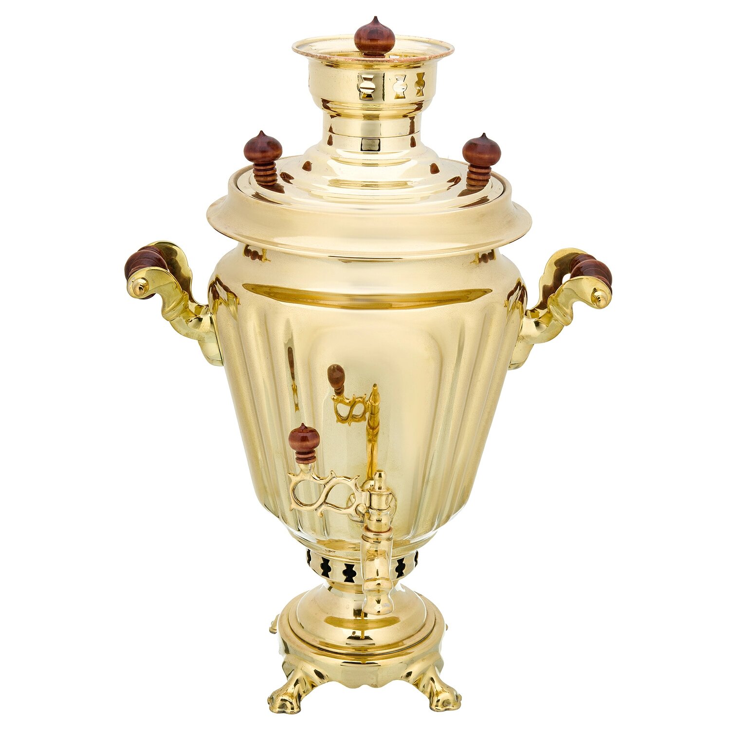 0074042/5л-рюмка Самовар жаровой рельефный латунный толстостенный