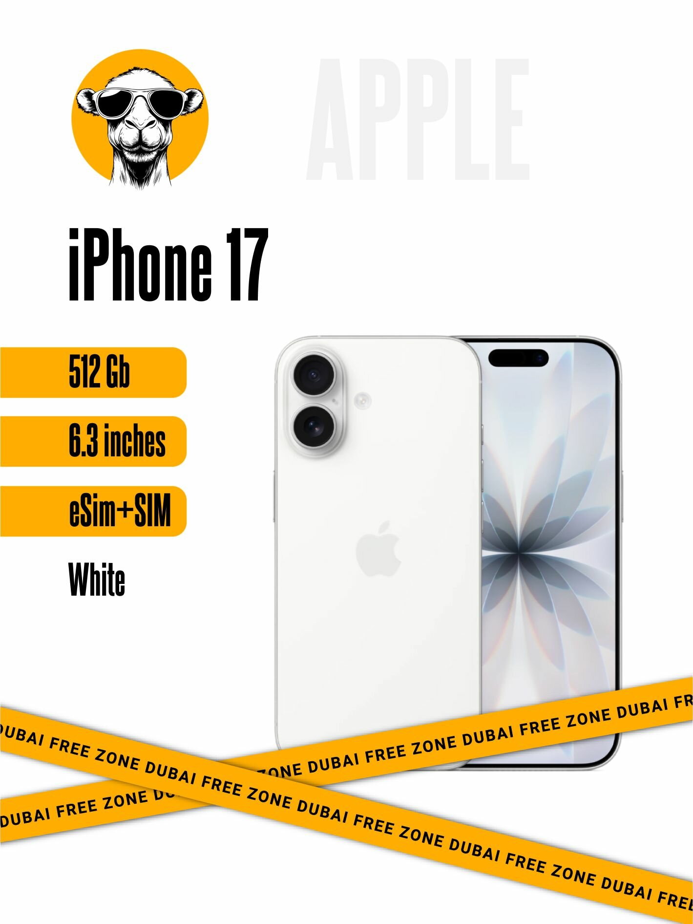 Смартфон iPhone 17 512Gb White Sim+E-Sim