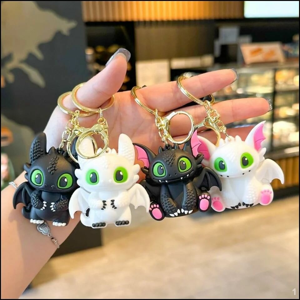 Брелок-игрушка из мультфильма Как приручить дракона: Ночная Фурия (Беззубик), Дневная Фурия, маленький дракончик-подвеска