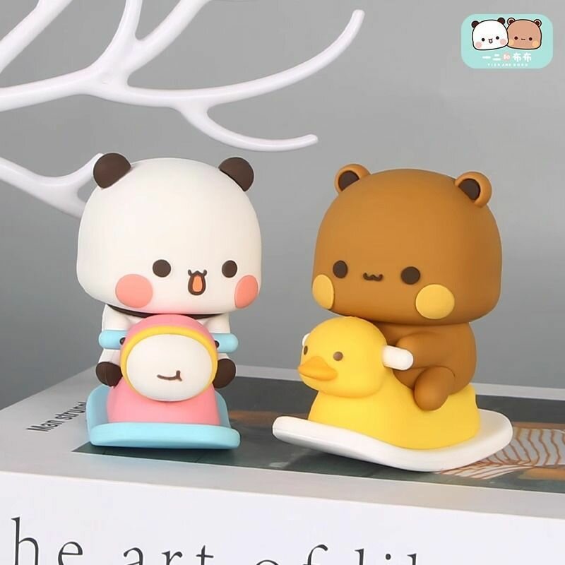 Фигурки настольных кукол Panda One Two и Bubu, автомобильные украшения, милые аниме-аксессуары, модные игрушки