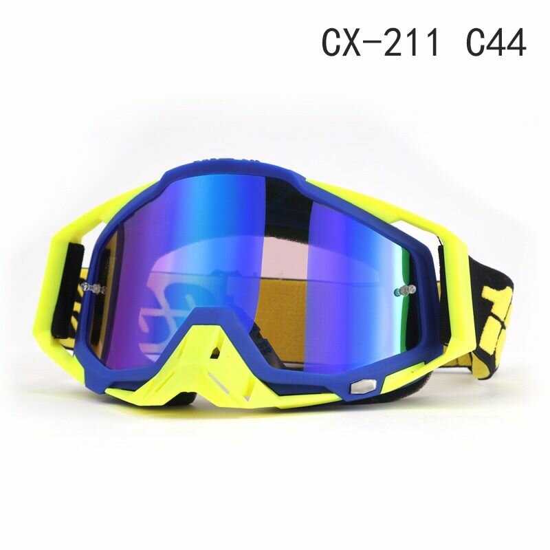Мотоочки с сменными объективами UV400 для MTB, мотокросса и эндуро — защита от ветра, пыли и солнца, регулируемый противоскользящий ремень
