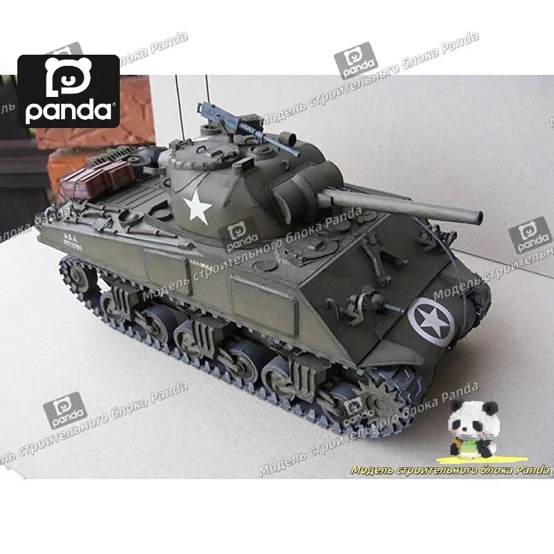 1:25, американский средний танк Sherman M4A3, бумажная модель, World of Tanks