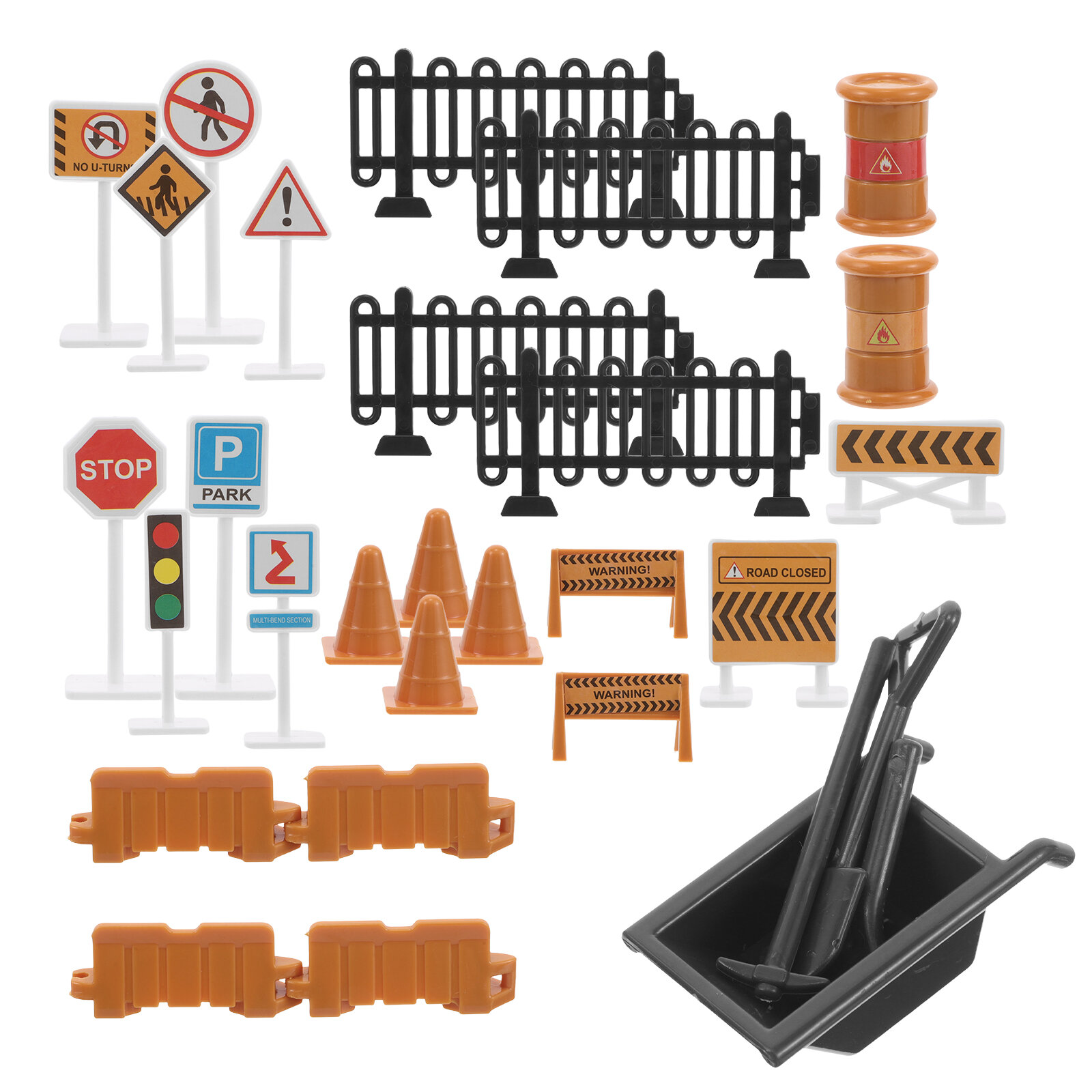 Набор игрушечных дорожных знаков из пластика и бумаги для детской игры, 30 шт