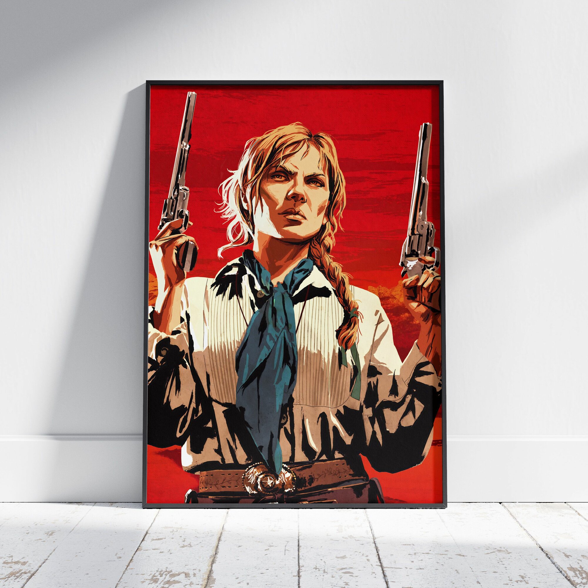 Плакат на стену для интерьера Red Dead Redemption 2 (Сэди Адлер 1) - Постер по игре формата А4 (21x30 см)