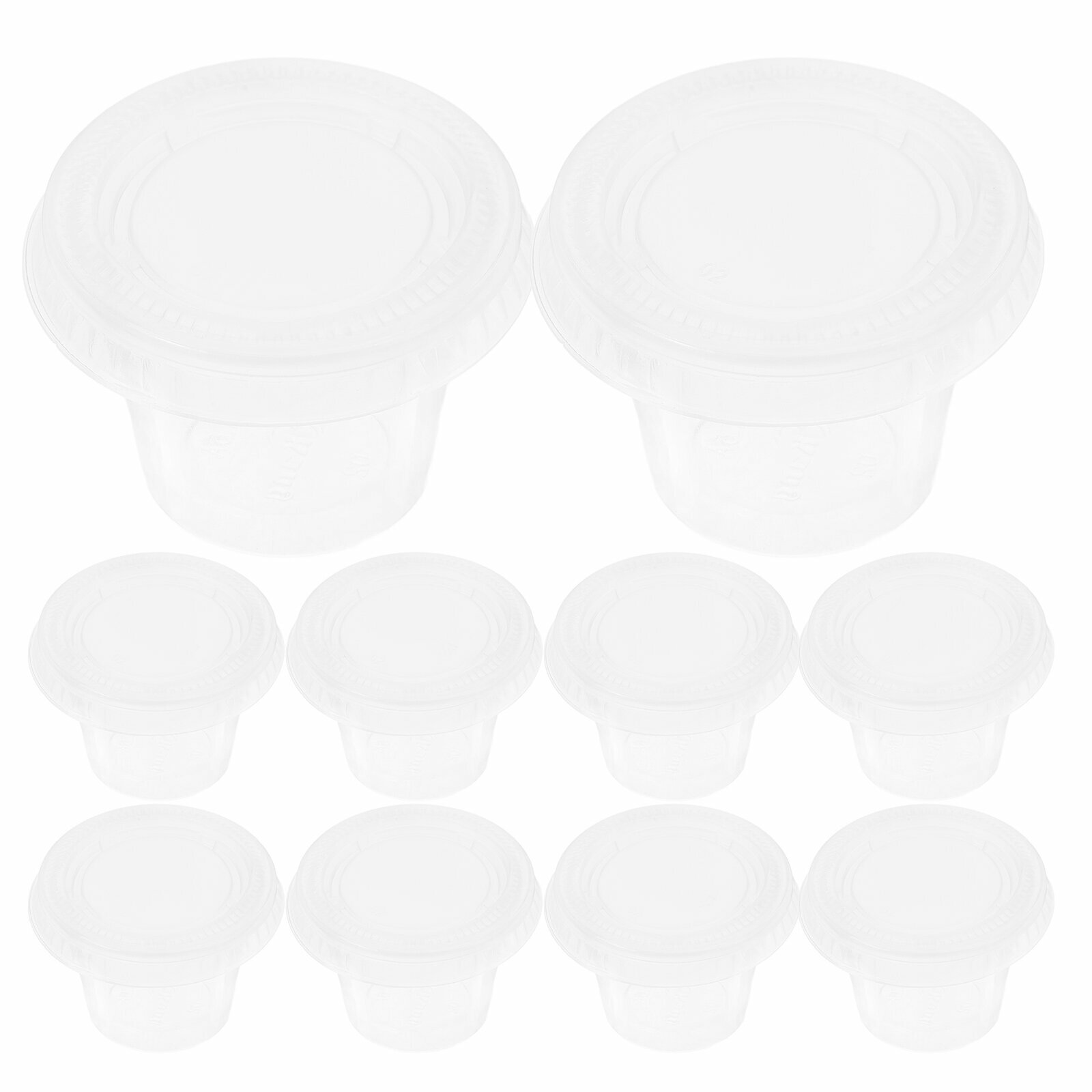 Одноразовые стаканчики для соуса, йогурта и желе с крышками и ветрозащитной конструкцией, 30 мл, 100 шт./упаковка