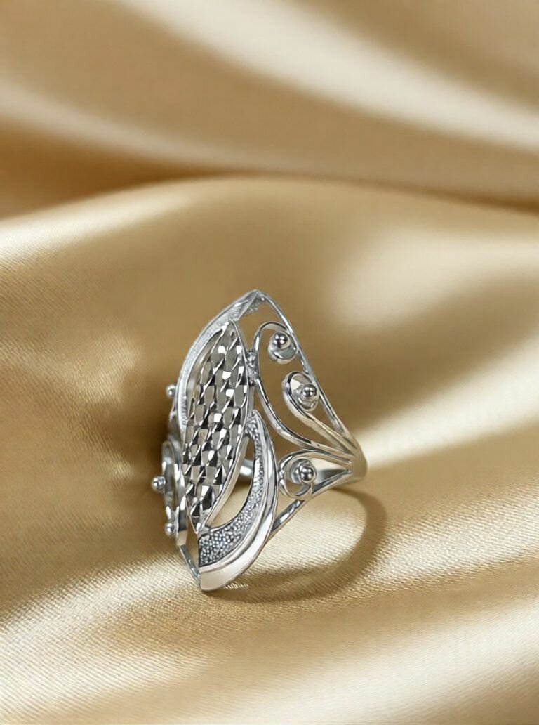 Кольцо тонкое, серебро, 925 проба