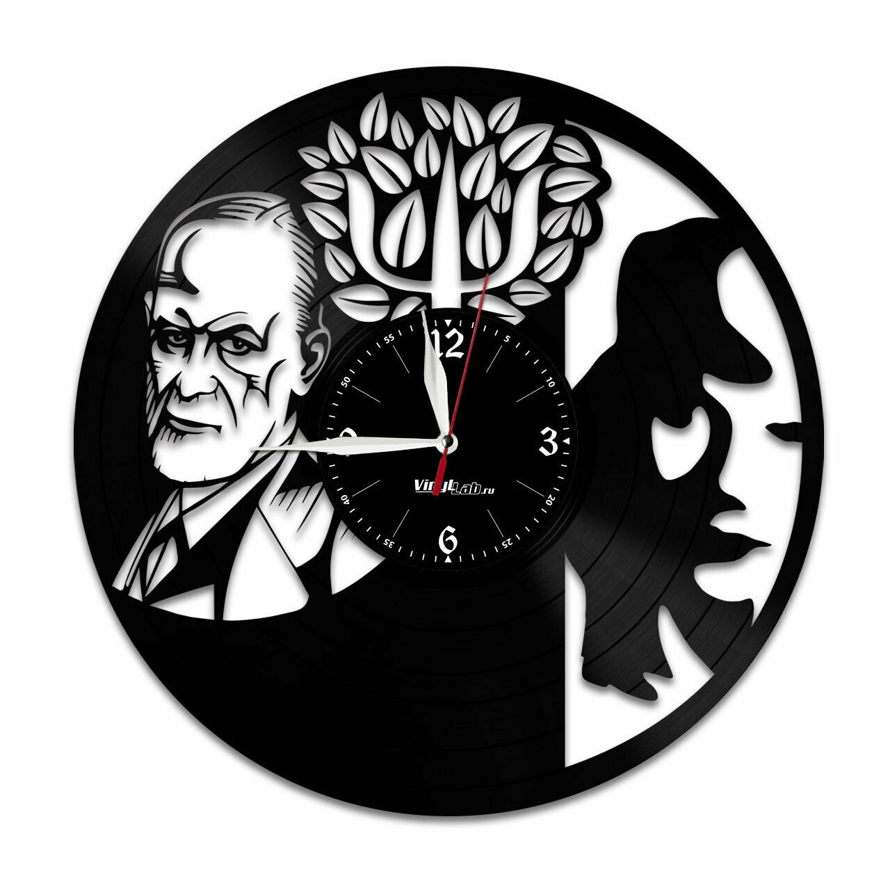 Часы из виниловой пластинки (c) VinylLab Психология, диаметр 30 см