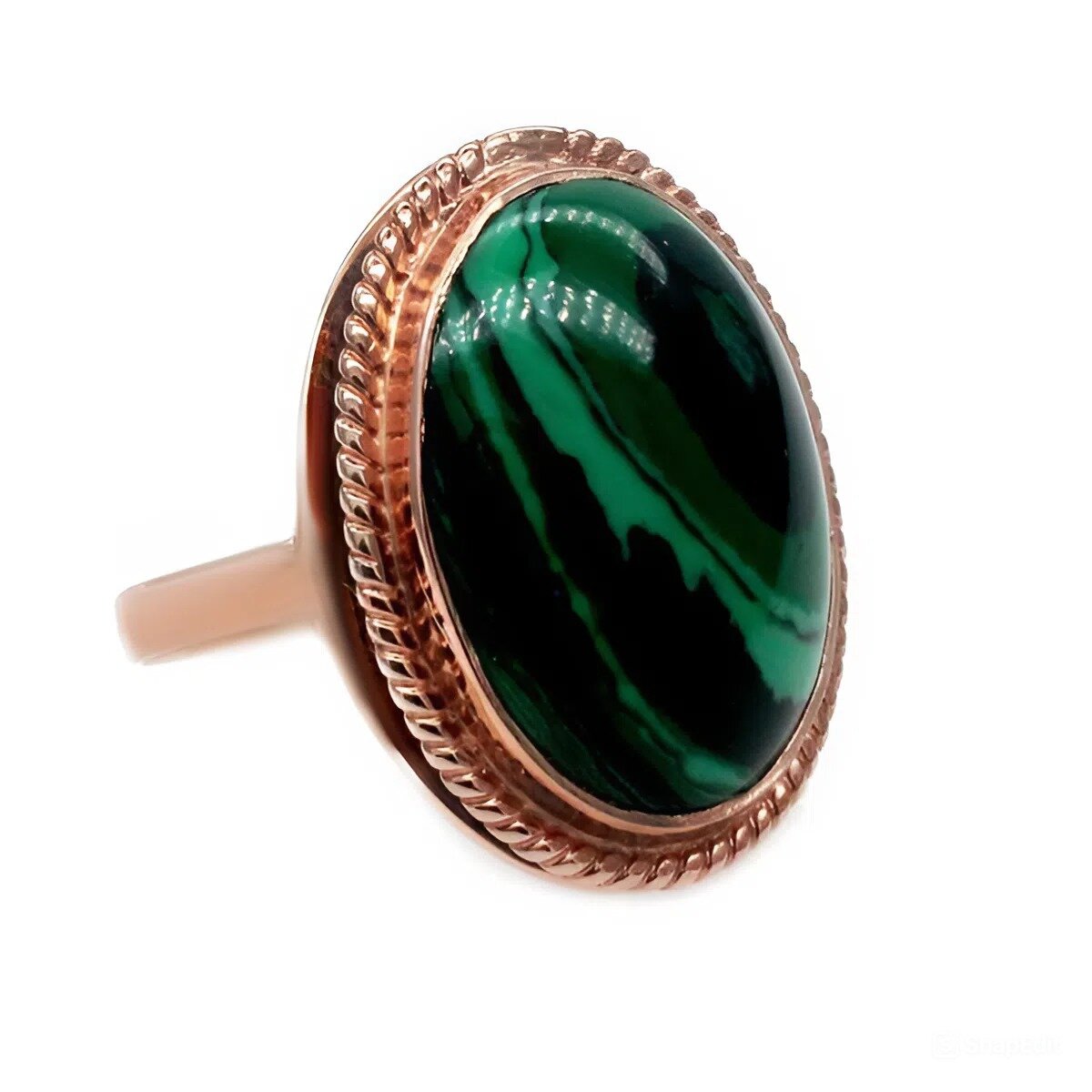 Кольцо, серебро, 925 проба, родирование, малахит