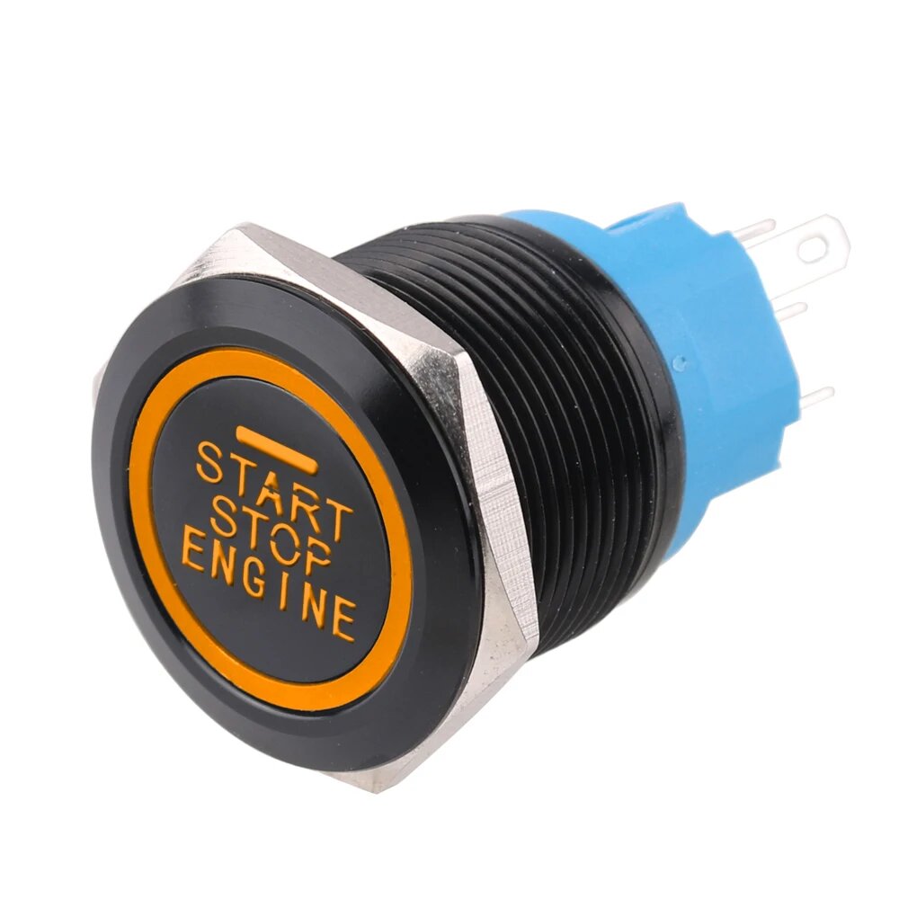 Кнопка Start Stop Engine 22mm Черно-желтая 12-24V