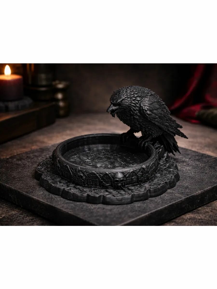 Готический поднос для мелочей "Ворон" 3D печать из пластика