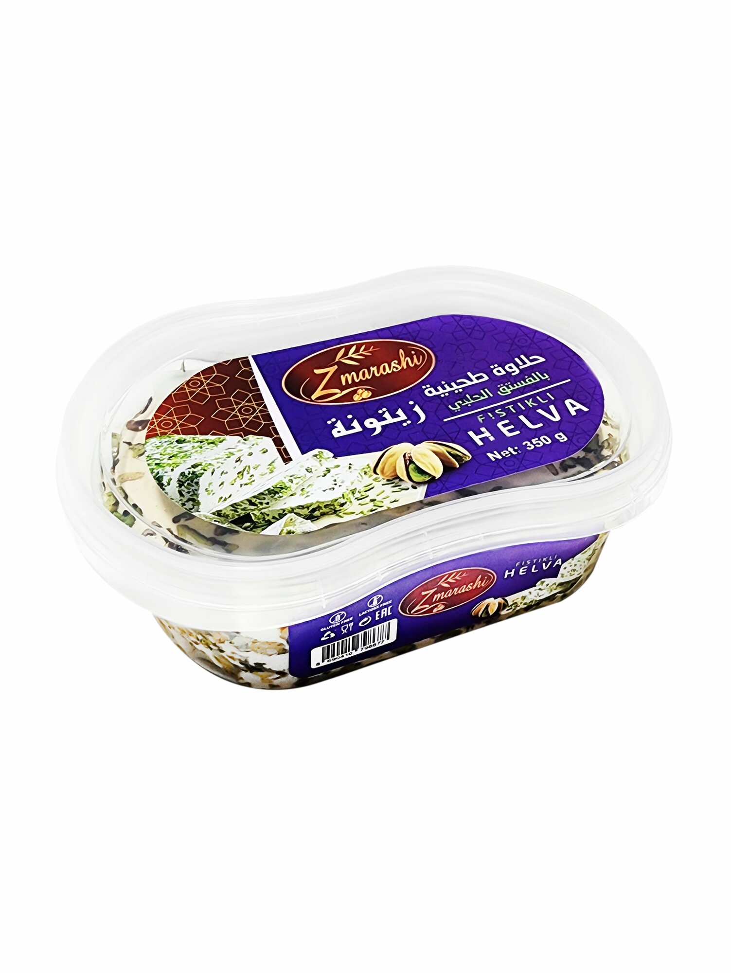 Халва кунжутная с фисташками / тахинная, "Zmarashi", Helva, 350гр. Турция