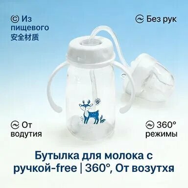 Бутылка для молока Без рук 360 Система от вздутия, Пищевой Материал