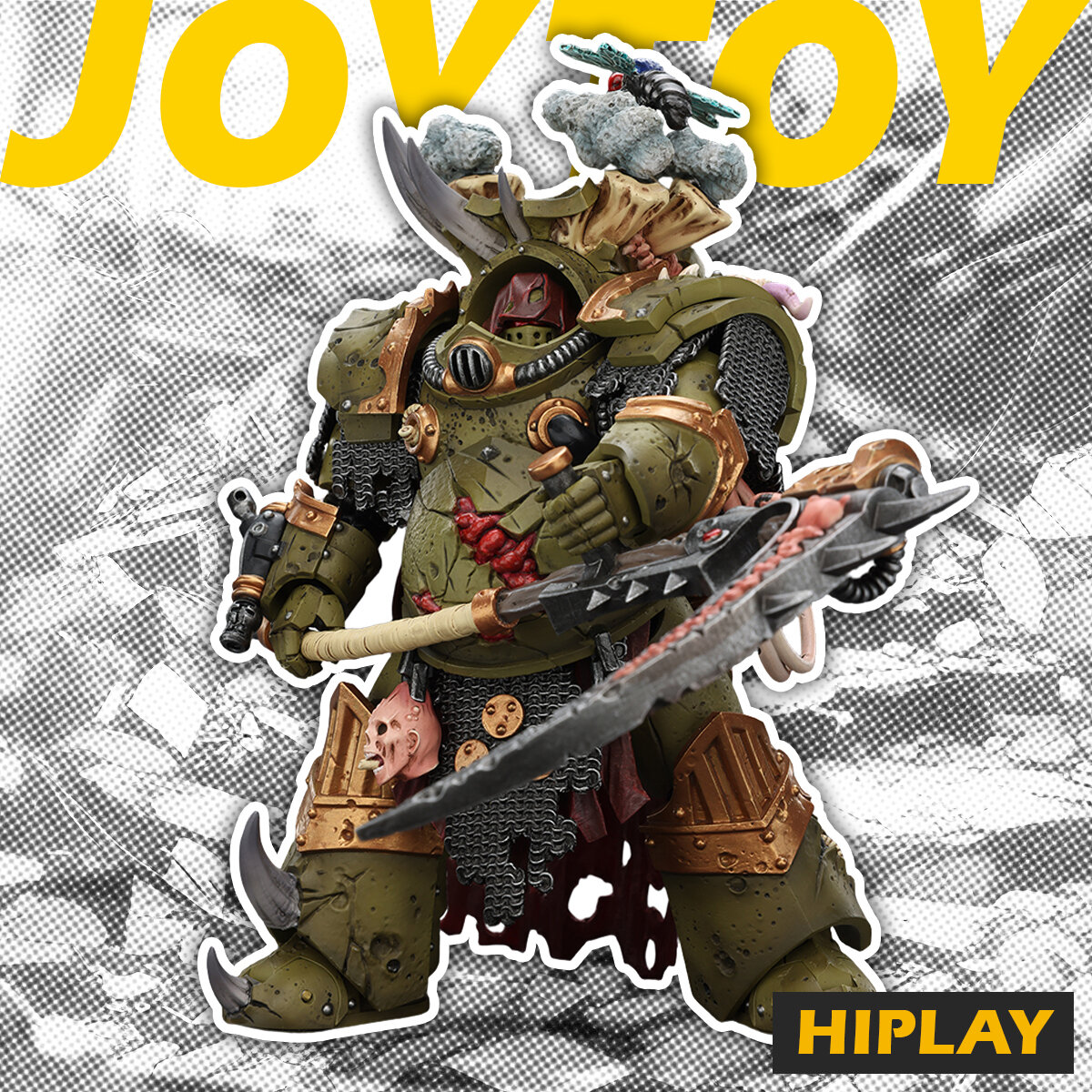 HIPLAY JOYTOY Warhammer 40000 Стражи Смерти Blightlord Terminator 2 with Flail of Corruption JT02878 1/18
