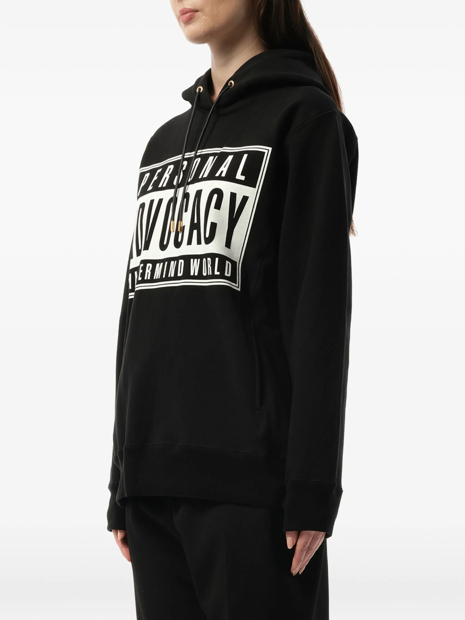 Худи MASTERMIND Logo-print drawstring hoodie, размер 0, , black/black — фото 1