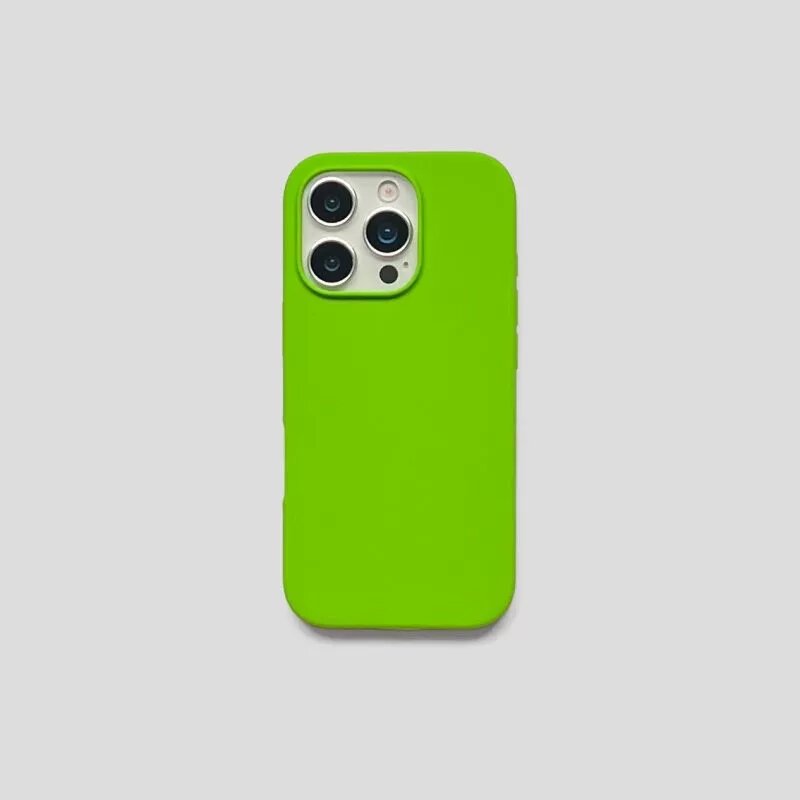 Ретро силиконовый чехол с бархатной подкладкой для iPhone 16 Pro Max Кешью зеленый
