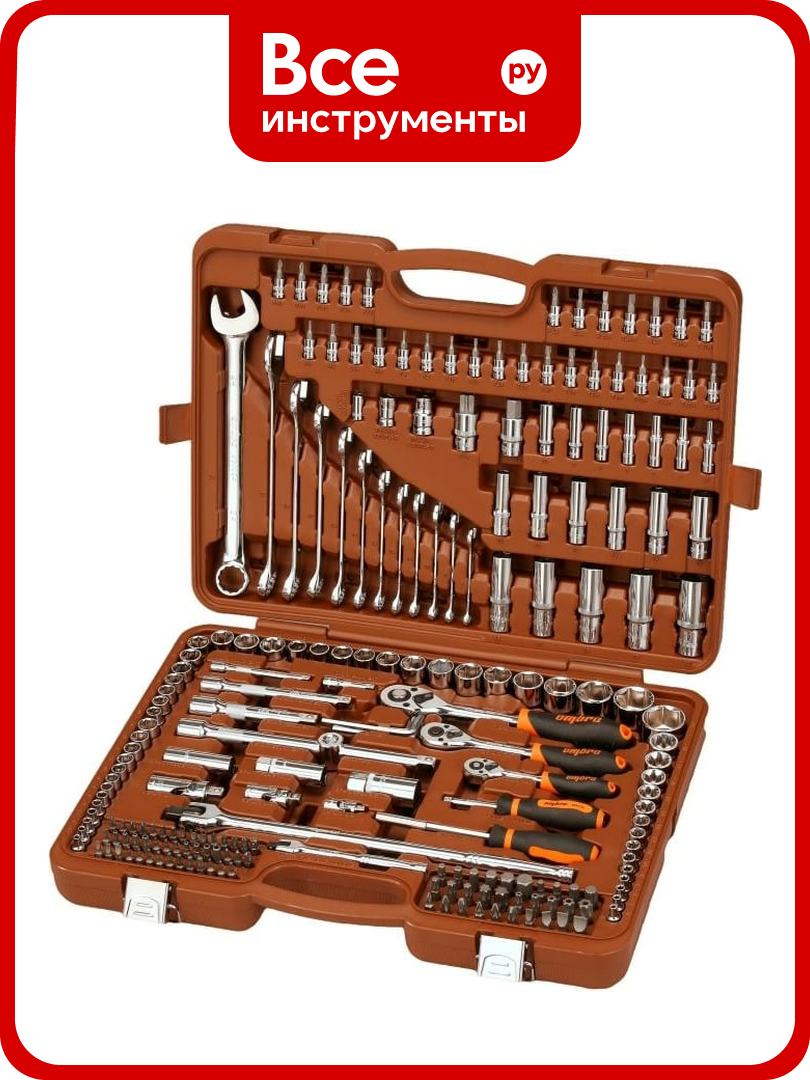 Универсальный набор инструмента Ombra OMT216S 1/4, 3/8, 1/2DR, 216 предметов 59084