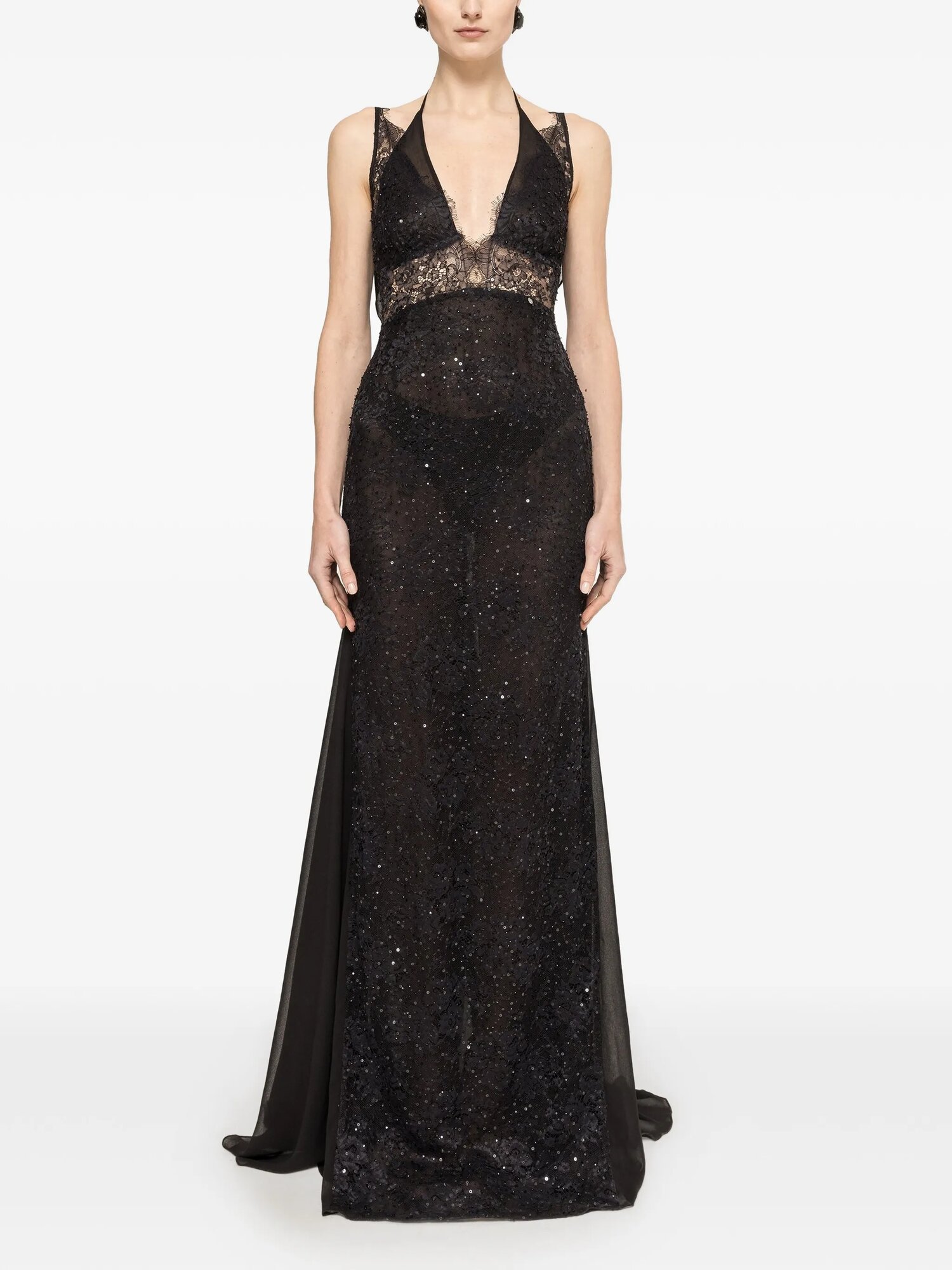 Платье Beaded lace-panel maxi dress