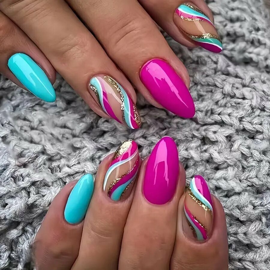 Накладные Ногти С Дизайном ( 24 Типсы + Клей )(шоколадный)