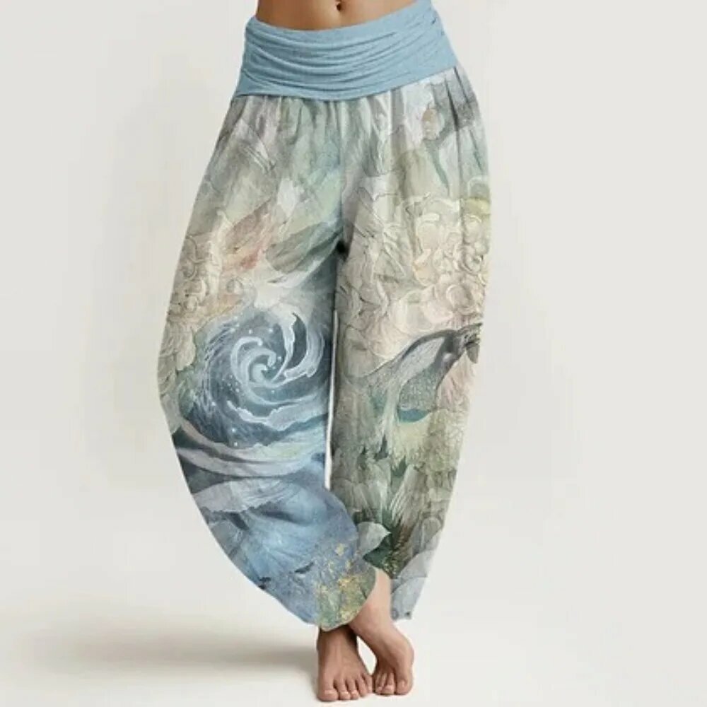 Женские шаровары с цветочным принтом, цвет Pants 4, XXL