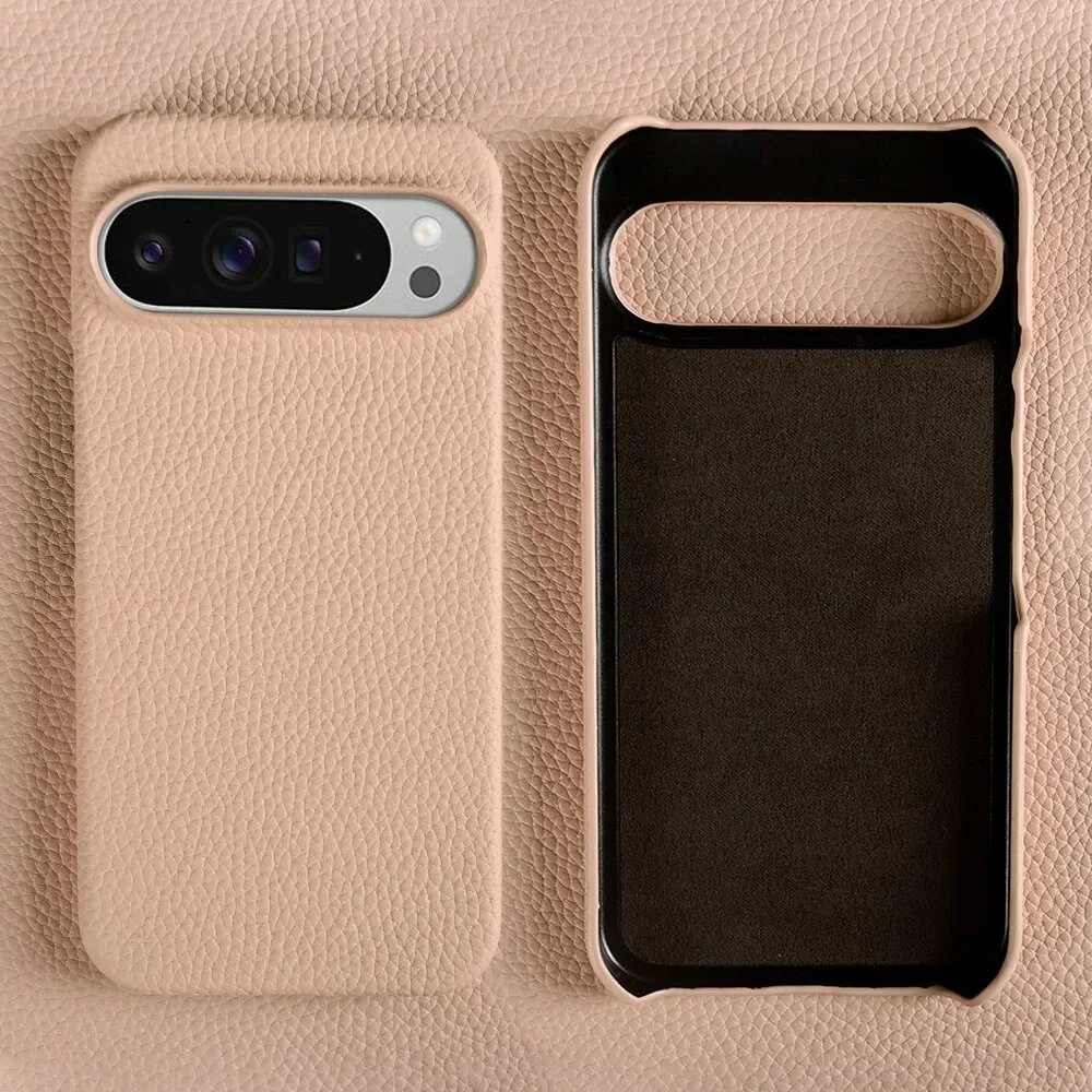 Чехол для iphone 16 Pro Max, роскошный чехол из натуральной кожи, задняя Айфон 16 Про, Pink 6309