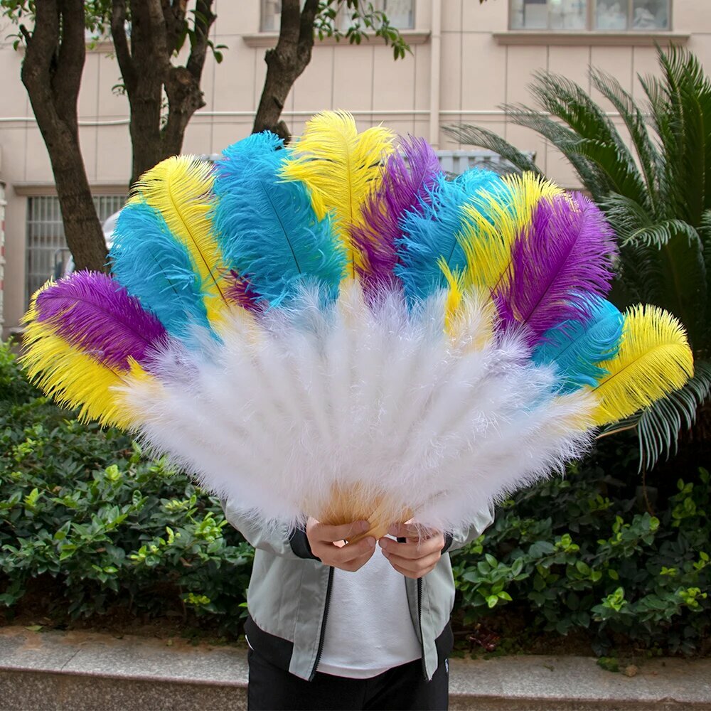 Веер из страусиных перьев WqlcraftS 100 см Right 1PCS 100CM, Мульти, mix color