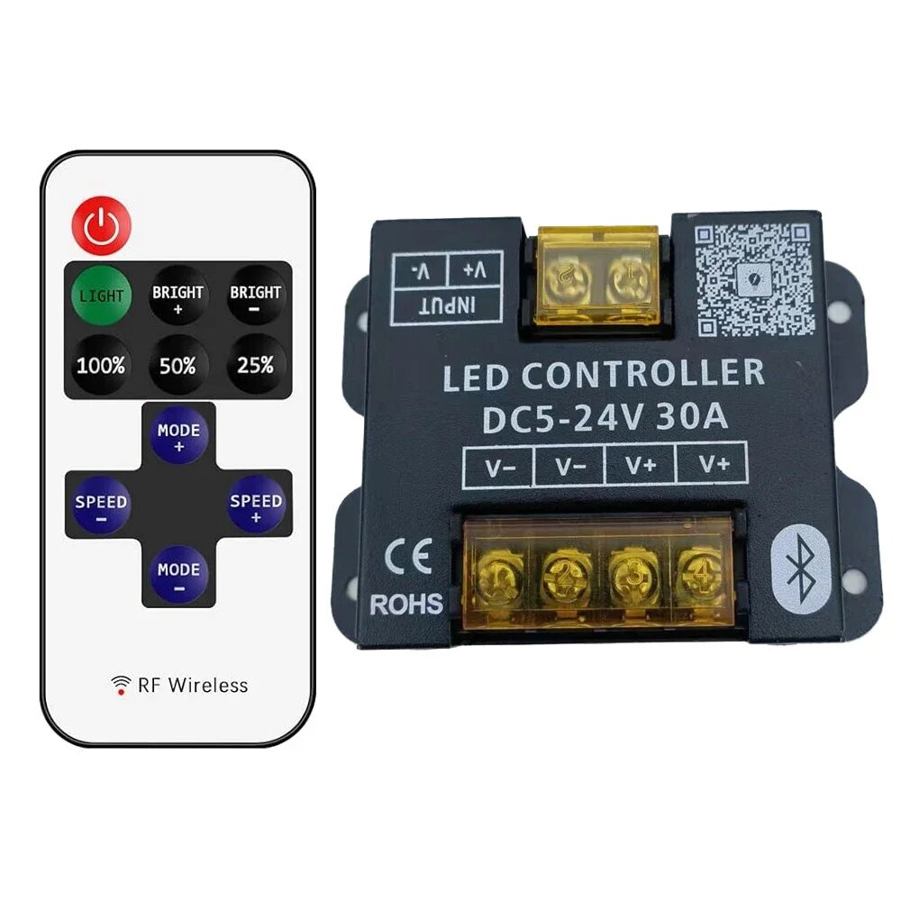 Диммер для светодиодных лент Bluetooth 30А BT-30A-DIMMER-11key
